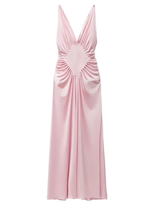 VERSACE Versace Sleeveless V-Neck Draped Maxi Dress